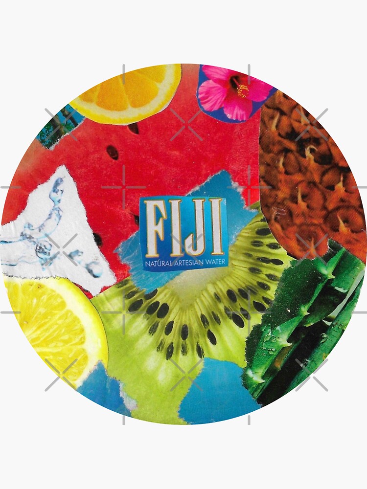 "FIJI WATER TROPICAL FRUIT" Sticker for Sale by BLUE-ORANGE | Redbubble