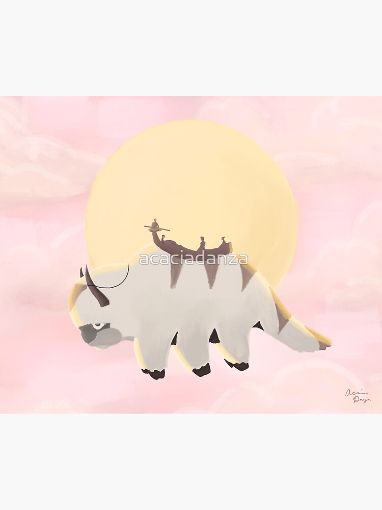 "Appa and Team Avatar" Sticker by acaciadanza | Redbubble