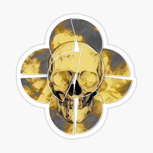 "Trippy gold skull" Sticker by Monkey204 | Redbubble