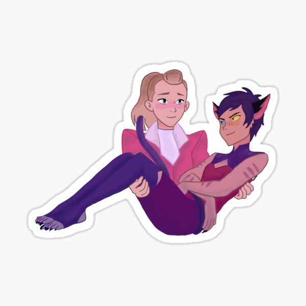 "Catradora, Catra sitting in Adora's Lap, She-Ra Season 5" Sticker for ...