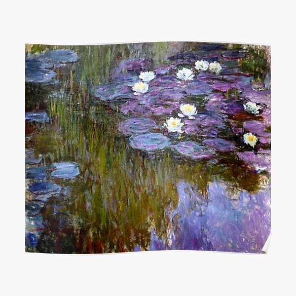 "Lavender Water Lilies/ Les Nymphéas Lavandes par Claude Monet" Poster ...