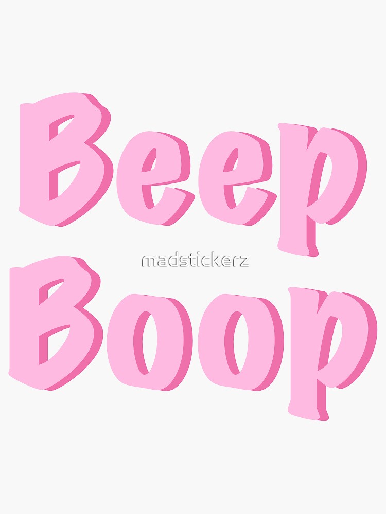 "Bubble Lettered Beep Boop (pink)" Sticker for Sale by madstickerz ...