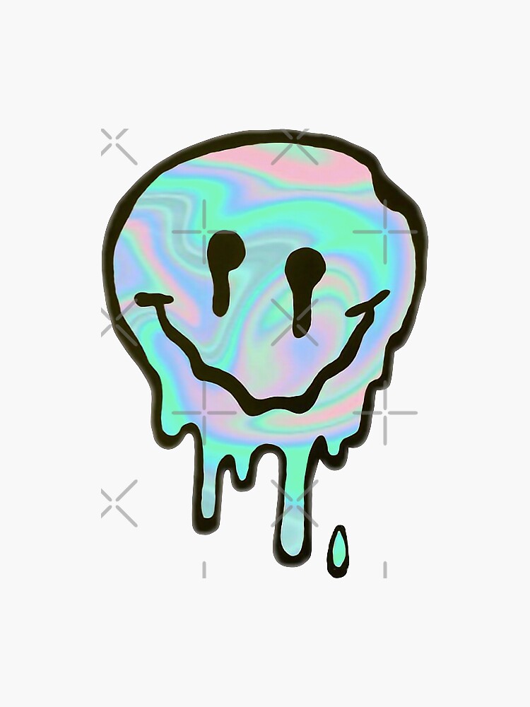 "Drippy Smiley Face" Sticker by Hannah-gottlieb | Redbubble