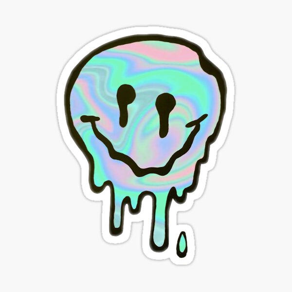 "Drippy Smiley Face" Sticker by Hannah-gottlieb | Redbubble