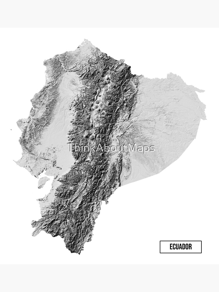 Lámina metálica «Mapa en relieve de Ecuador» de ThinkAboutMaps | Redbubble
