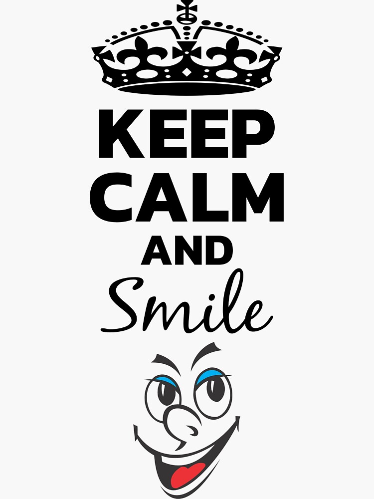 "Tshirt keep calm and smile cartoon face" Sticker by karimuss | Redbubble
