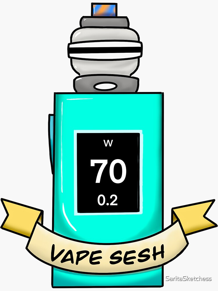 "Vape Sesh" Sticker for Sale by SaritaSketchess | Redbubble