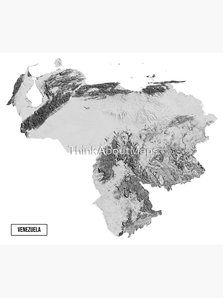 Póster «Mapa en relieve de Venezuela» de ThinkAboutMaps | Redbubble