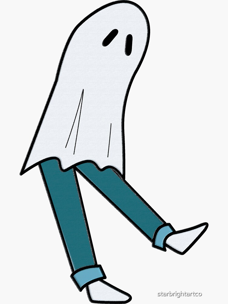 "Sad Ghost Sticker" Sticker for Sale by starbrightartco | Redbubble