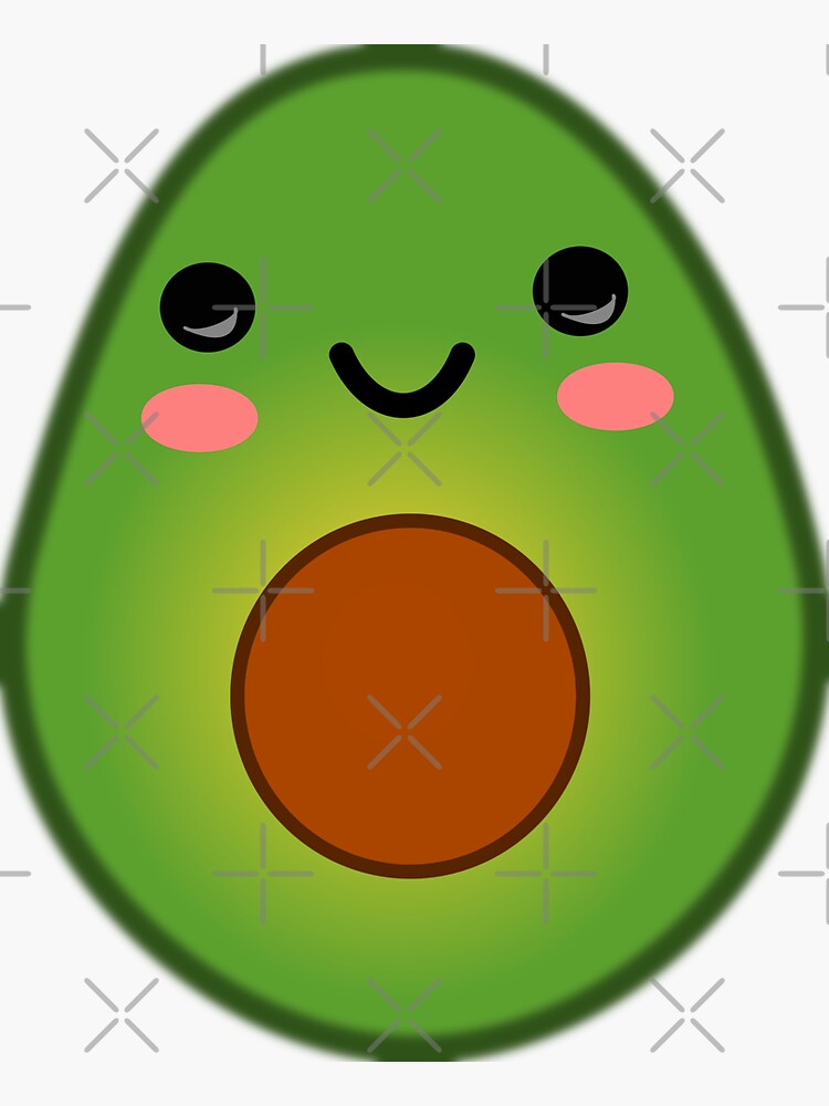 "Cute avocado with smiley face" Sticker for Sale by Robyn18 | Redbubble