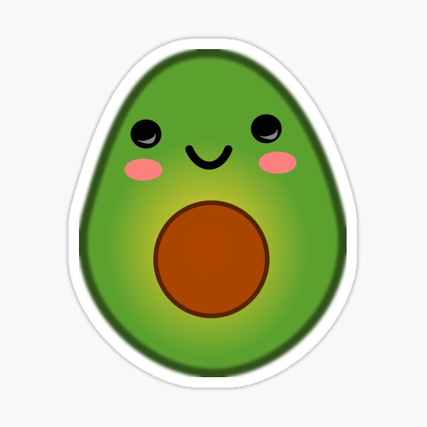 "Cute avocado with smiley face" Sticker for Sale by Robyn18 | Redbubble