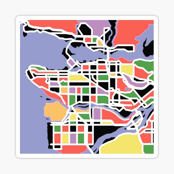 "Map of Vancouver" Sticker for Sale by MacKaycartoons | Redbubble