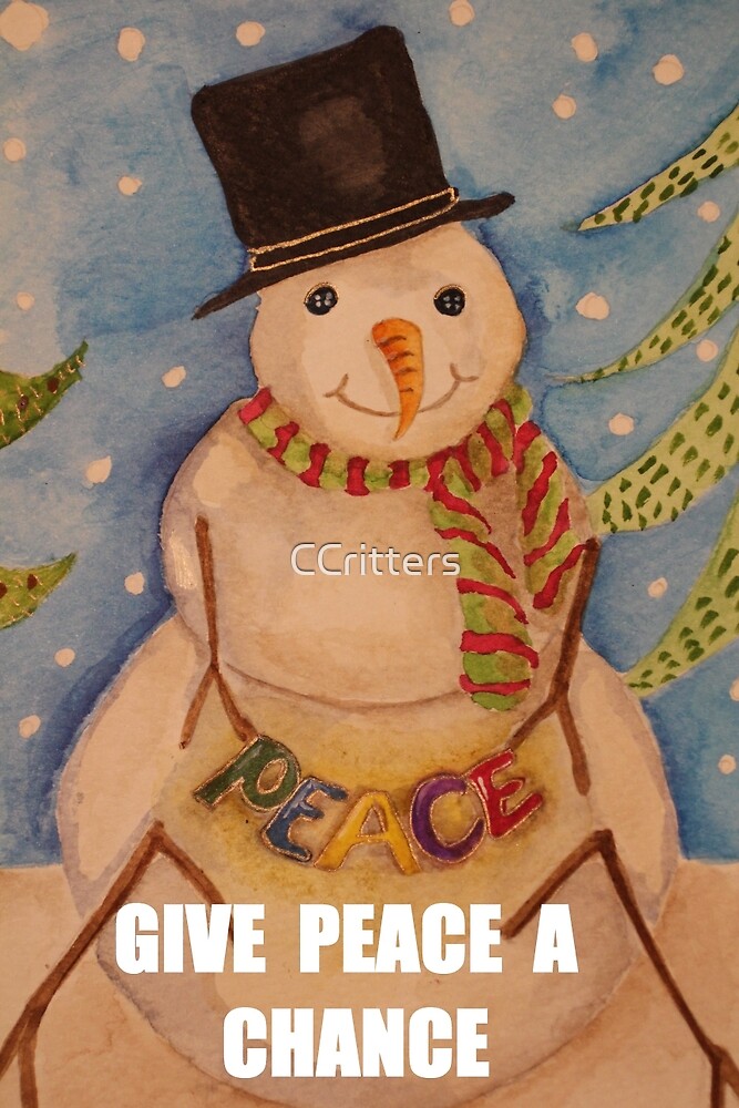 "PEACE SNOW MAN" by CCritters | Redbubble