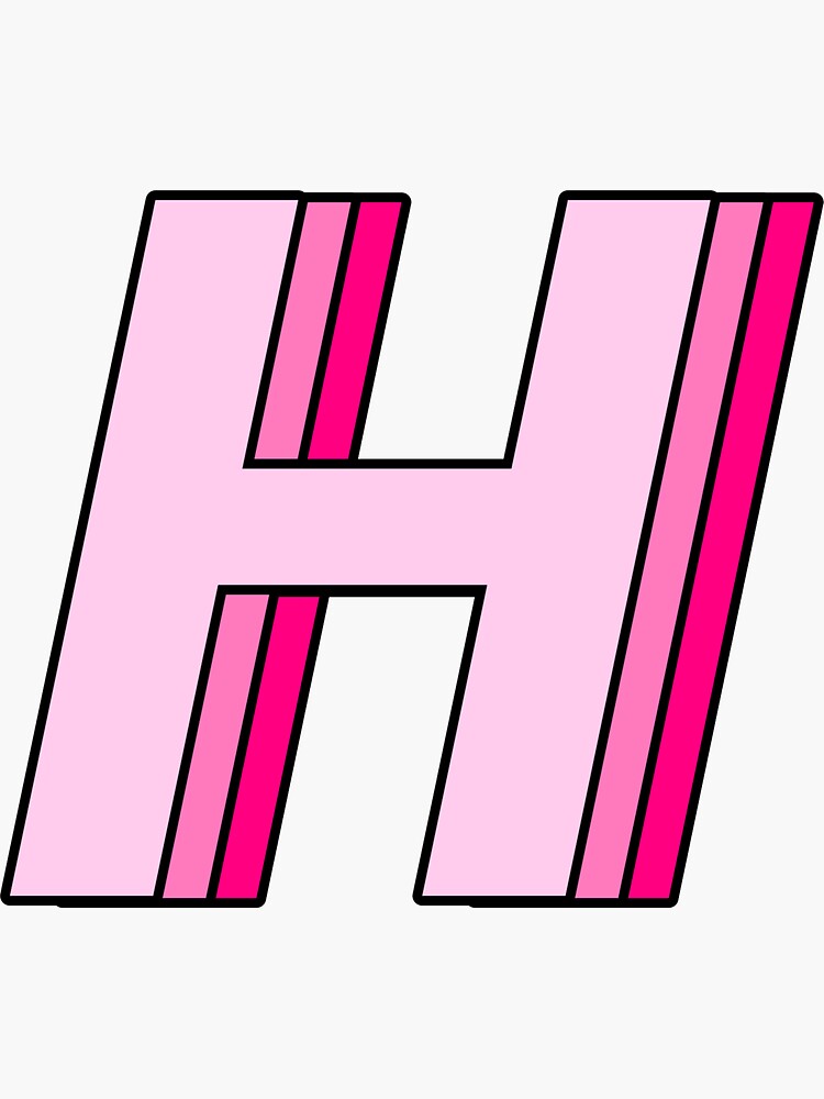 "pink H" Sticker for Sale by Amanda Kirkpatrick | Redbubble