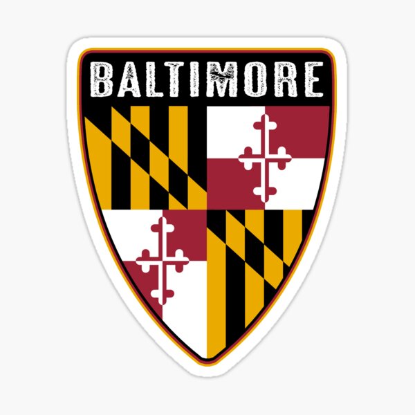 "Baltimore Maryland Shield" Sticker by MilitaryCandA | Redbubble
