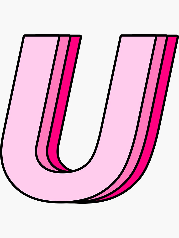 "pink U" Sticker for Sale by amandak2004 | Redbubble