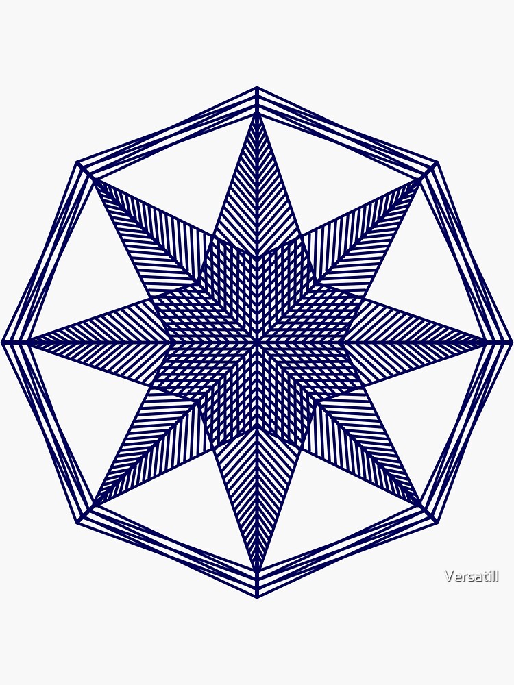 "Light Geometric Star - Navy and White Octogon" Sticker for Sale by ...