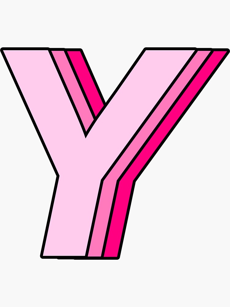 "pink Y" Sticker for Sale by Amanda Kirkpatrick | Redbubble