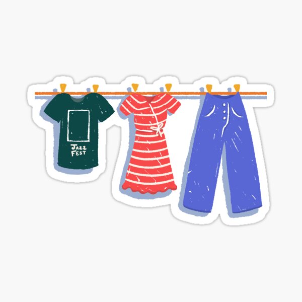 "Clothes Hanging on a Clothesline 1" Sticker by laurenhad | Redbubble