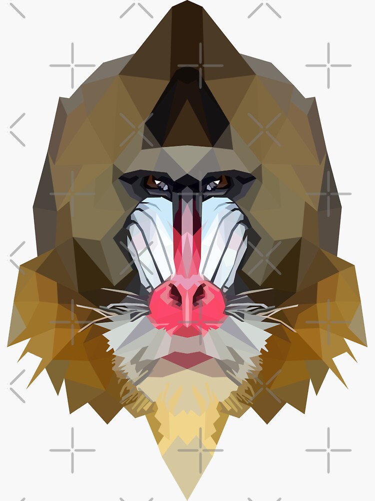 "Mandrill" Sticker for Sale by edwardmhz | Redbubble