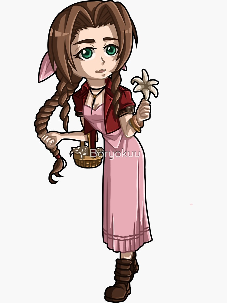 Pegatina «Aerith FF7 Chibi» de Boryokuu | Redbubble