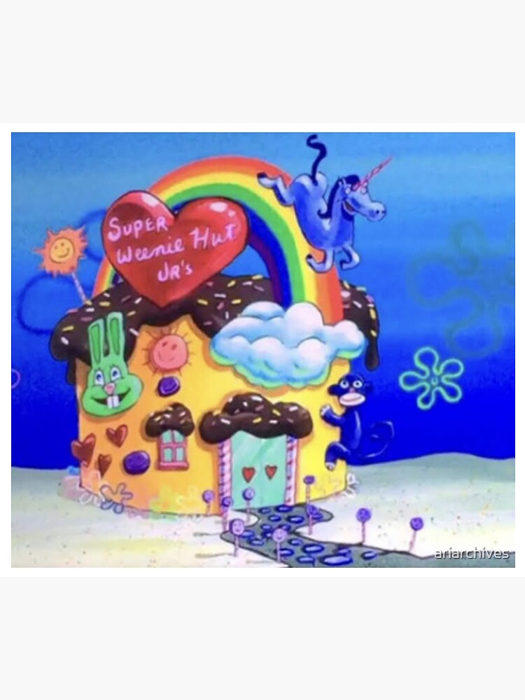 "SPONGEBOB* super weenie hut jr's" Sticker for Sale by ariannaserna ...