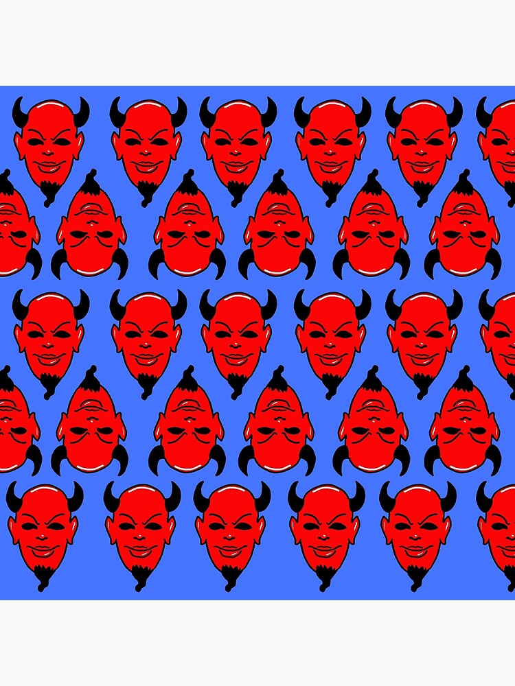 "Red Devil pattern blue (Scream Queens)" Poster by Xavierboldu | Redbubble