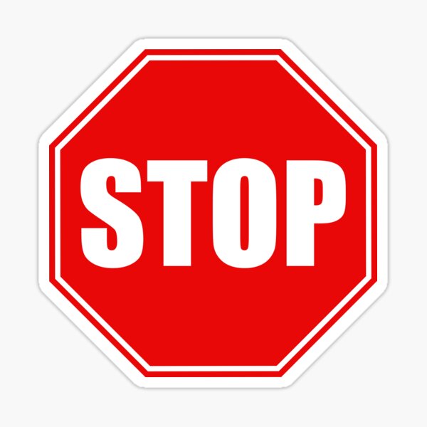 "stop sticker" Sticker by huella | Redbubble