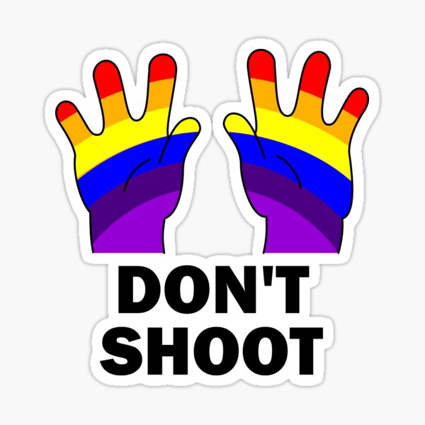 "Rainbow Handsup Dont Shoot" Sticker by FactsnFeels | Redbubble
