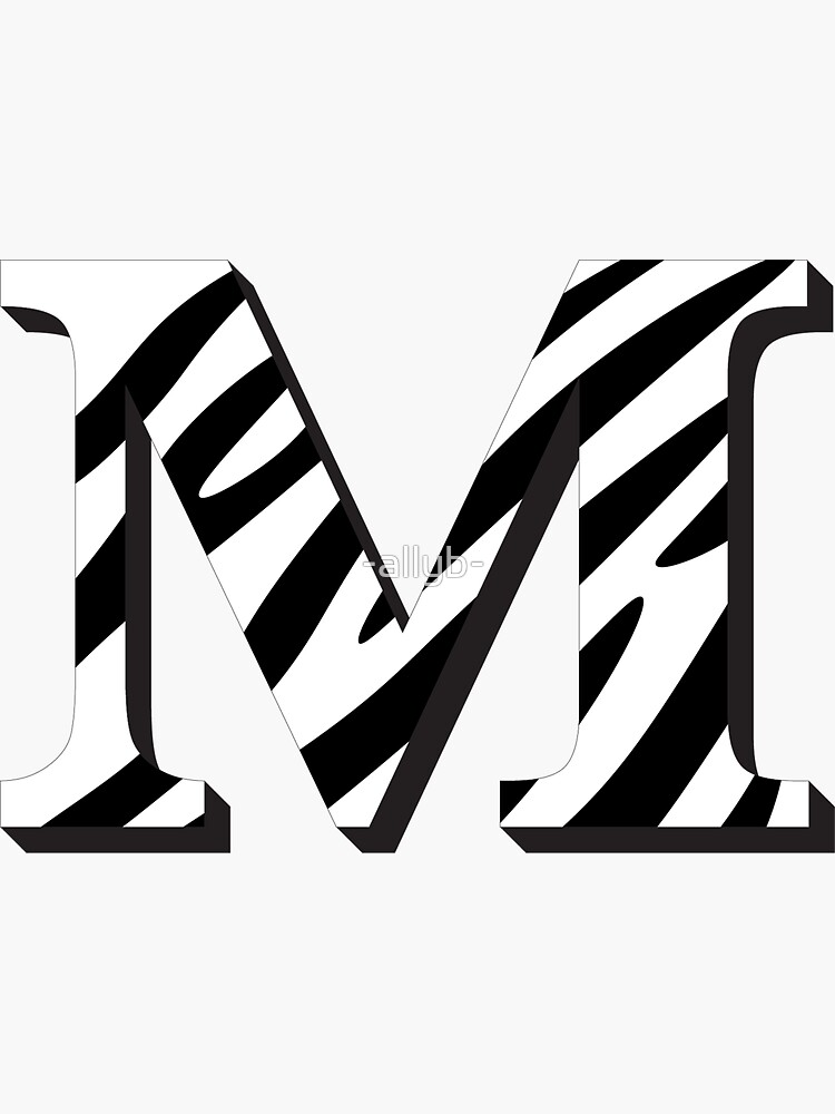 "Letter M Zebra Print" Sticker for Sale by -allyb- | Redbubble