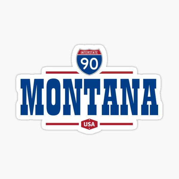 "Montana Interstate 90 USA" Sticker for Sale by Kiwidom | Redbubble
