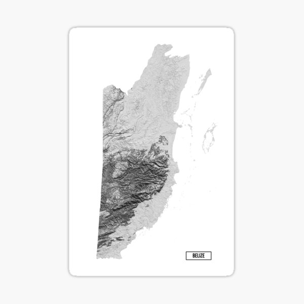 "Relief Map of Belize" Sticker for Sale by ThinkAboutMaps | Redbubble