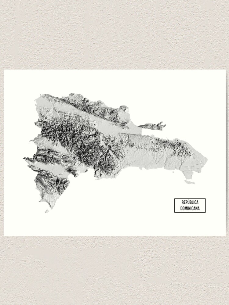 Lámina artística «Mapa en relieve de República Dominicana» de ...