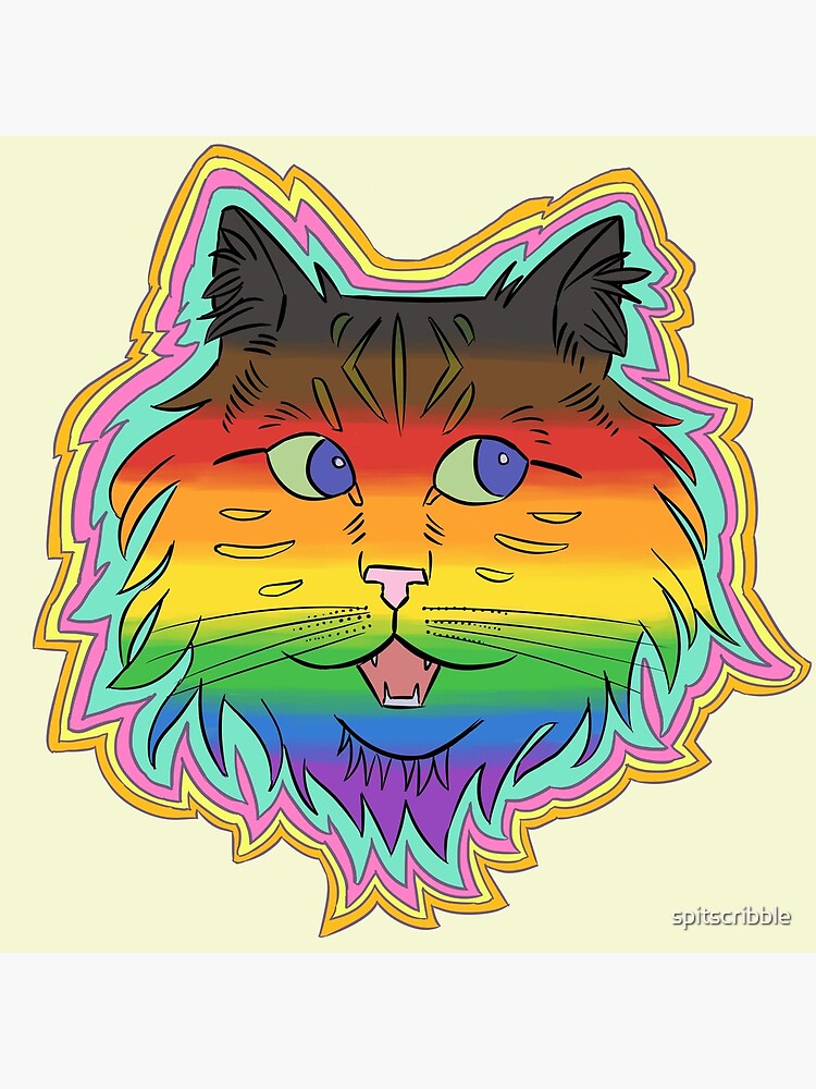 Póster «Orgullo LGBT Gato - Bandera Gay» de spitscribble | Redbubble