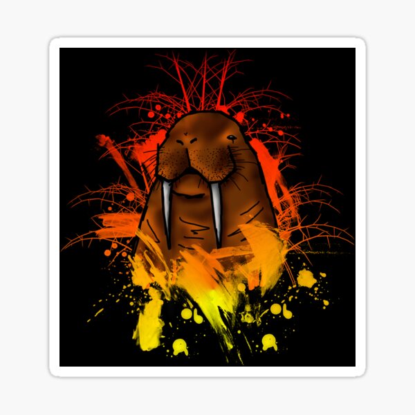 "Painted Walrus" Sticker for Sale by Skarlet-Raven | Redbubble