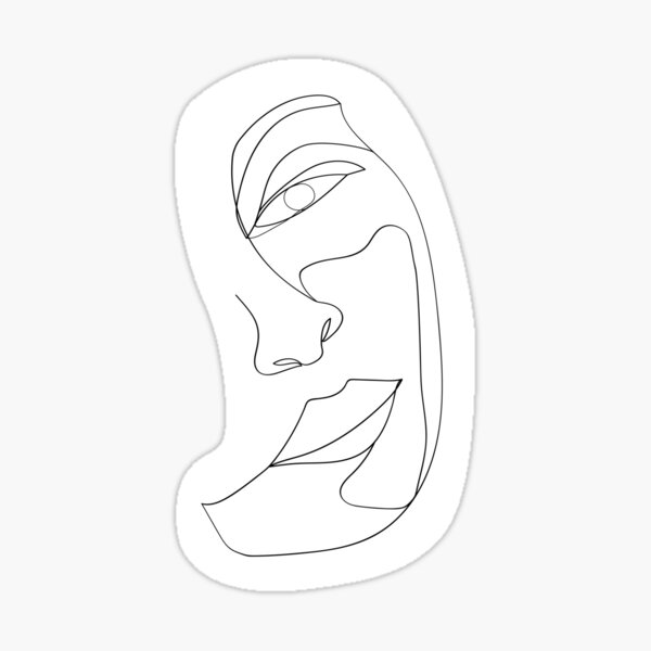 "Face Line Drawing" Sticker for Sale by thelineofcolor | Redbubble