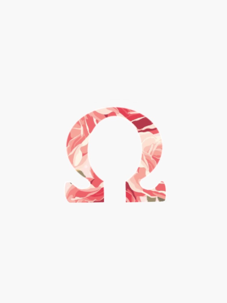 "Floral Omega Greek Letter" Sticker for Sale by Jordanmichele1 | Redbubble