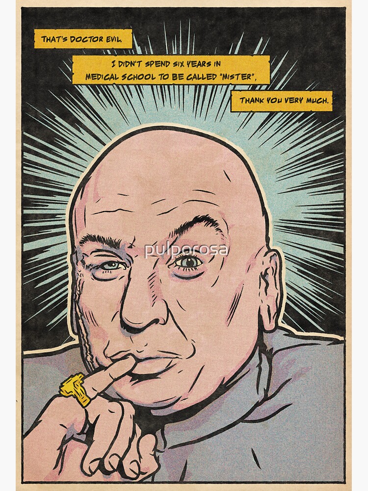"Mike Myers dr evil" Sticker for Sale by pulporosa | Redbubble