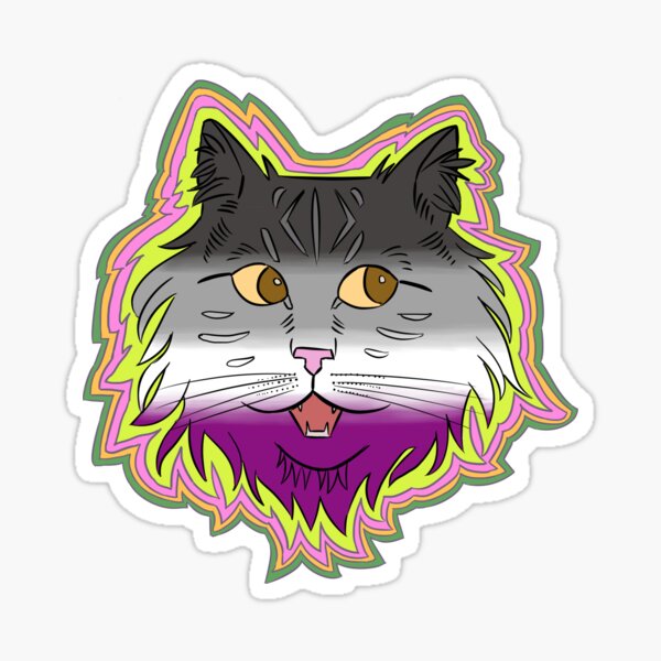 Lgbt Pride Cat Ace Flag Sticker For Sale By Spitscribble Redbubble