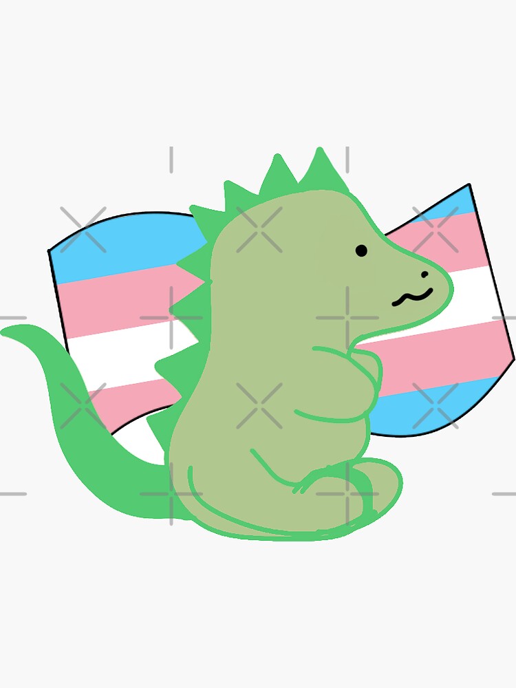 "Trans Dino :)" Sticker by sanrioboogers | Redbubble