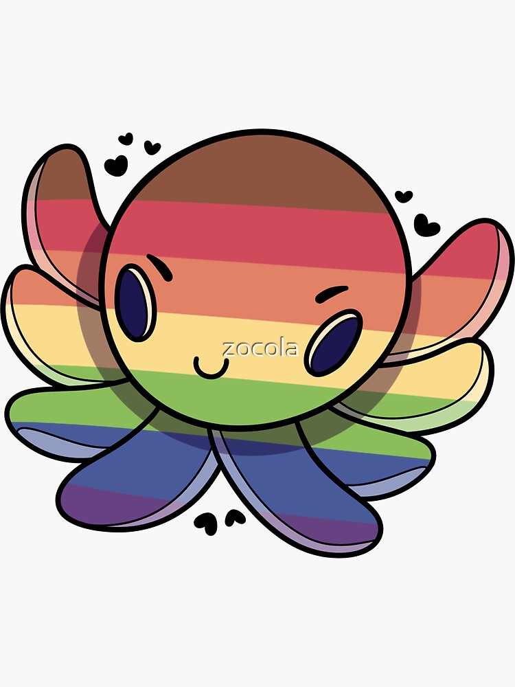 "Rainbow Octopus" Sticker by zocola | Redbubble