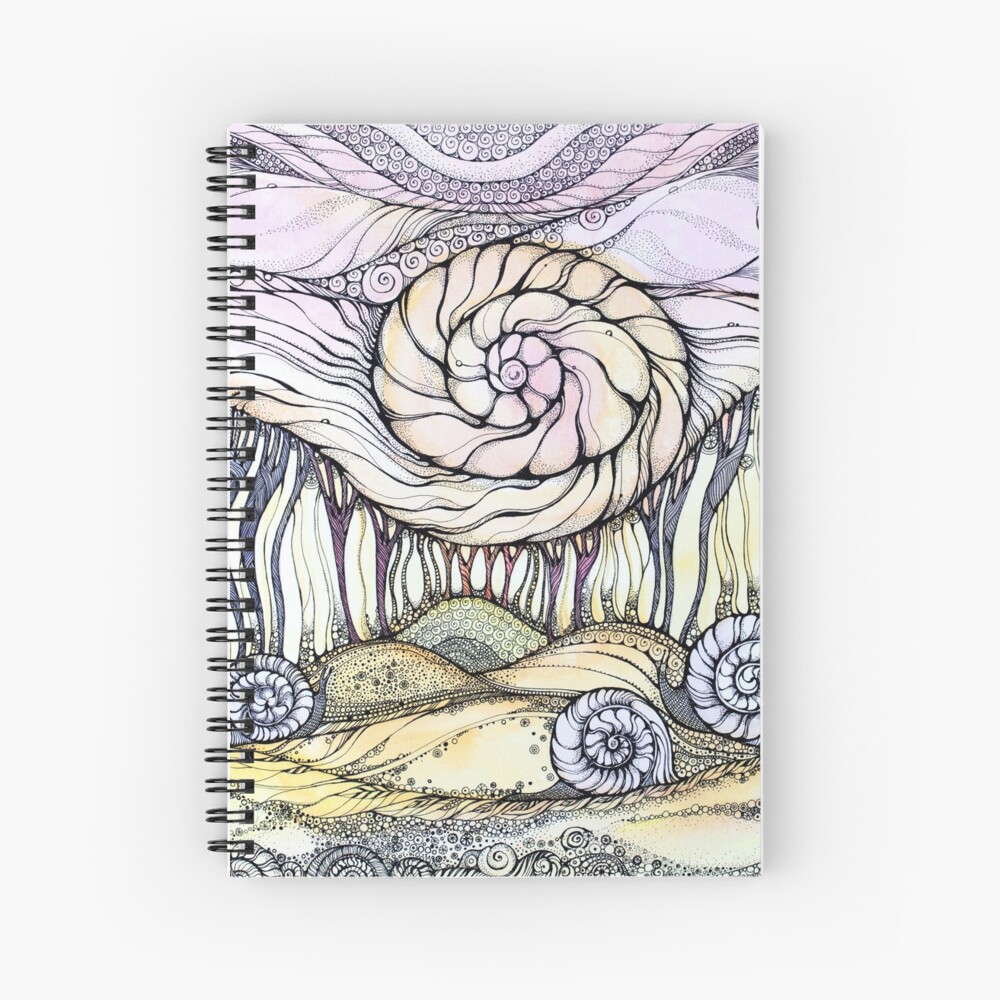 "Snails.Hand draw ink and pen, Watercolor, on textured paper" Spiral ...