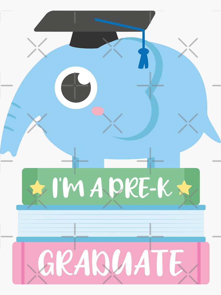 "I am a Pre-K Graduate, Cute Elephant Graduate" Sticker for Sale by ...