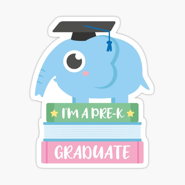 "I am a Pre-K Graduate, Cute Elephant Graduate" Sticker for Sale by ...