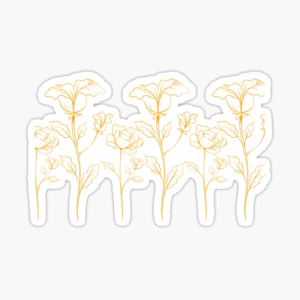 "Floral line art" Sticker by sara1193 | Redbubble