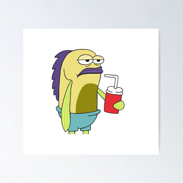 "Spongebob fish drinking soda" Poster by GoldenArrow | Redbubble