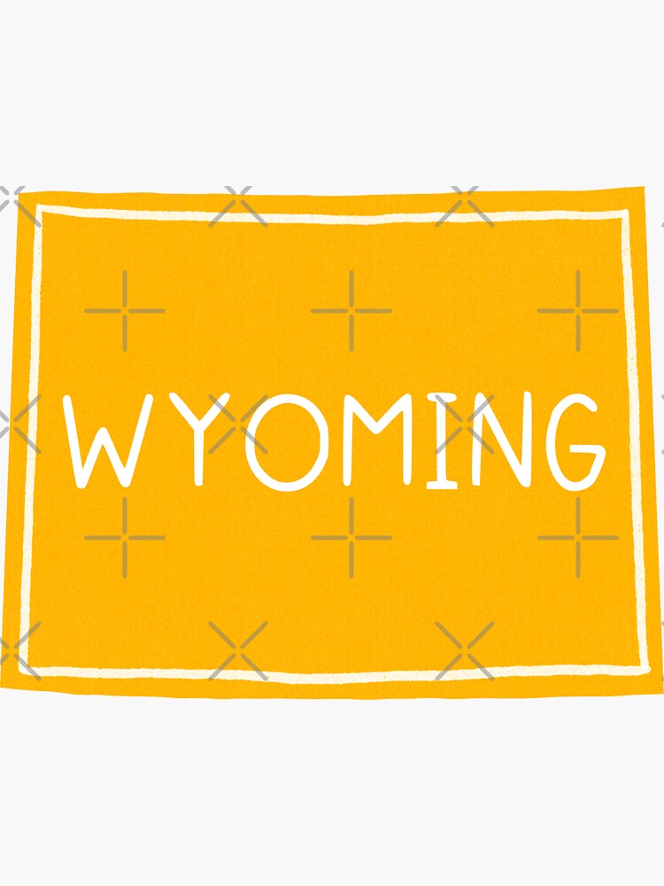 "Wyoming Map Sticker" Sticker for Sale by Drawingvild | Redbubble