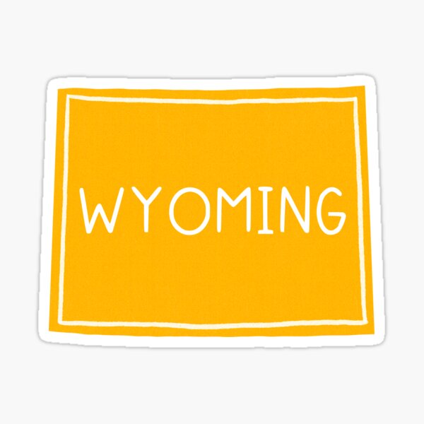 "Wyoming Map Sticker" Sticker for Sale by Drawingvild | Redbubble