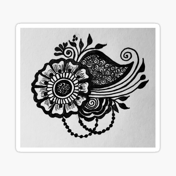 "Simple black flower" Sticker for Sale by krshah25 | Redbubble