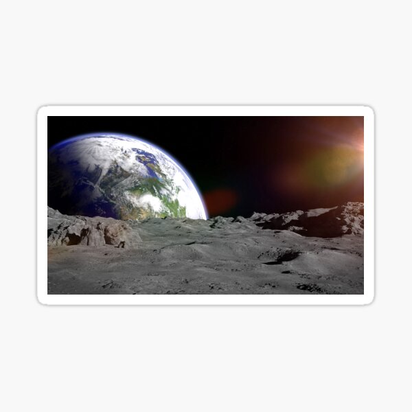 "Moon surface, lunar landscape" Sticker by DottedYeti | Redbubble